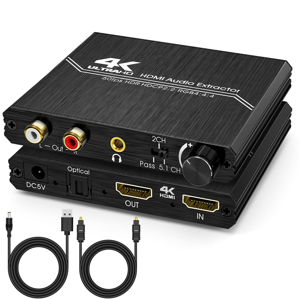 HDMI 2.0 Audio Extractor, Tendak HDMI to HDMI with Optical SPDIF + 3.5