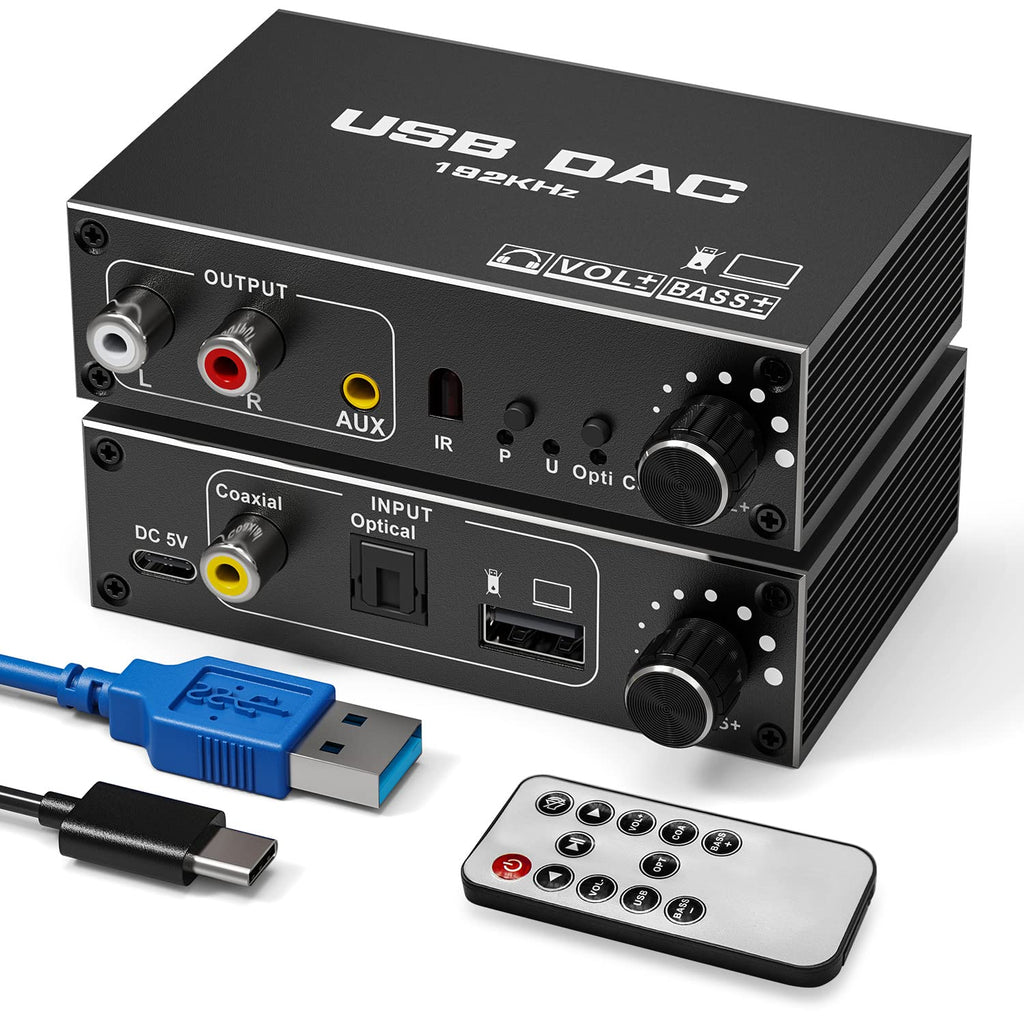 Tendak USB Audio Converter,192KHz DAC Digital to Analog Converter with