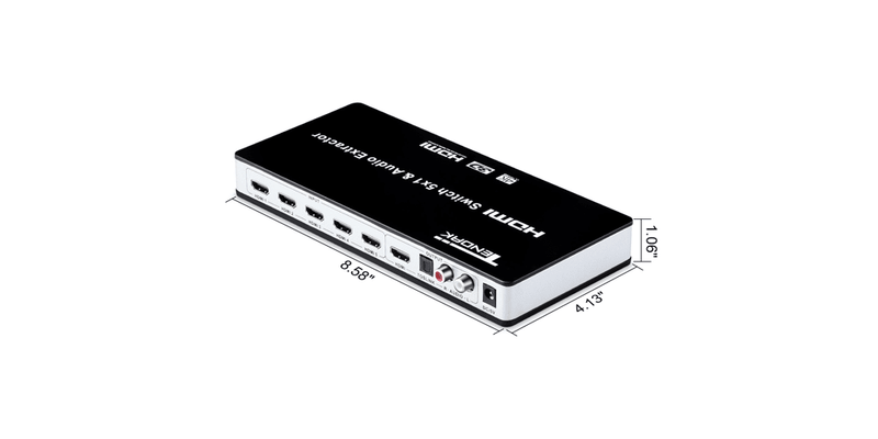 4K HDMI Switch 5X1 with Audio Extractor with Optical + 3.5mm | Tendak