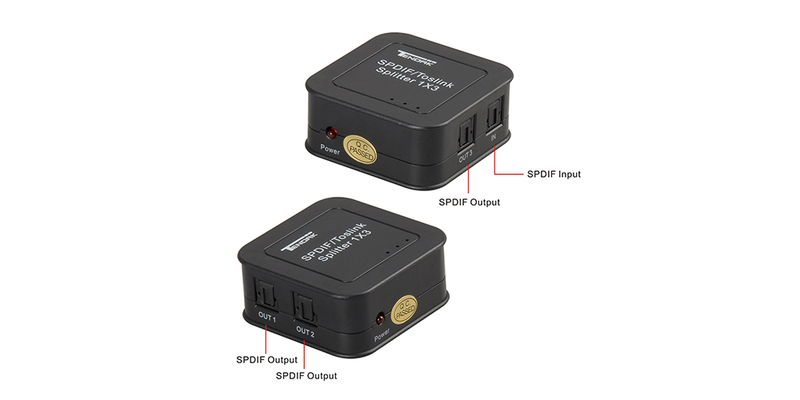 Digital Optical Audio Splitter SPDIF/Toslink 1 in to 3 Out | Tendak